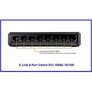 D-Link DES-1008A 8-Port 10/100 Lan Network Switch DES -1008A Dlink