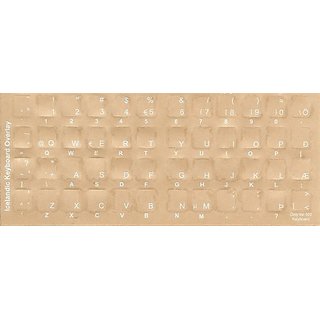 Buy Icelandic Keyboard Stickers - Labels - Overlays with White ...