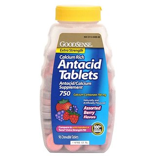 Buy GoodSense Calcium Antacid Extra Strength Tablets, Berry Chew, 750 ...