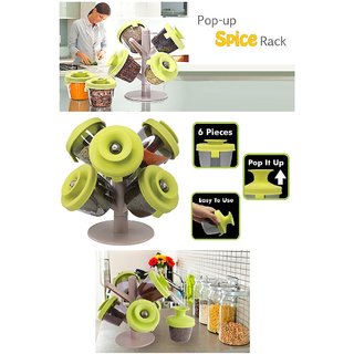 6 Pcs Set Pop Up Spice Rack with Stand Organizer Masala Box at Best ...