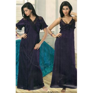 Shop Hot Sleep Wear Set 2pc Nighty & Over Coat Hot Bed Night & Robe Set ...