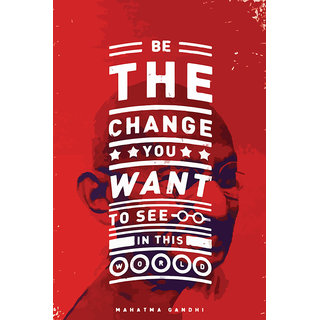 Buy Posterskart 'Be The Change' Mahatma Gandhi Motivational Quote ...