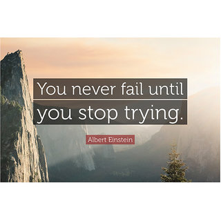 Buy Posterskart Albert Einstein 'You Never Fail' Motivational Quote ...