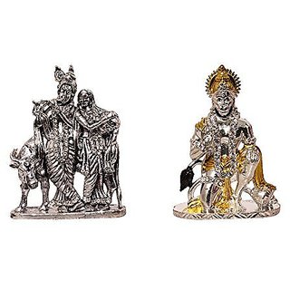 Buy Combo 2 Statue God Radha Krishna & Hanuman Idol Puja Mandir Gift ...