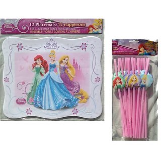 Buy Disney Princess 12 Pack Paper Placemats(13"X10.5"), Disney Princess ...