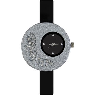 Buy Glory Big Fancy Designer look Collection Black PU Analog Watch ...