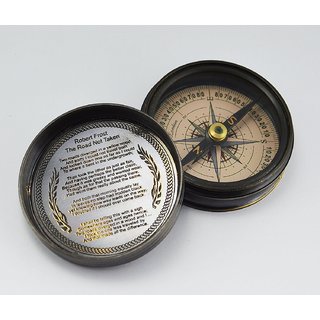 Buy 2 Brass Ross London Compass With Robert Frost Poem Inside The Lid ...