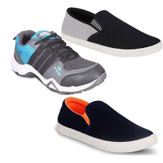 Buy Chevit Men's Trio Pack of 3 Casual Joggers Sports Shoes (Running ...
