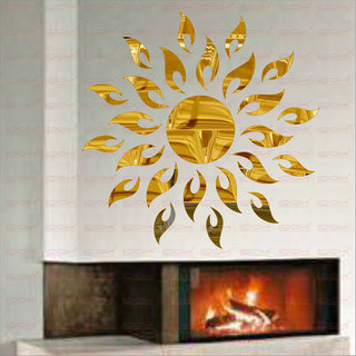 Buy LOOK DECOR Sun Flame Golden(Pack of 25)Acrylic Sticker, 3D Acrylic ...