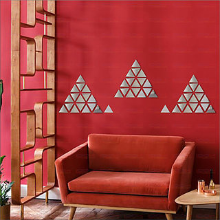 Buy LOOK DECOR Triangle Silver(pack of 50)Acrylic Sticker, 3D Acrylic ...