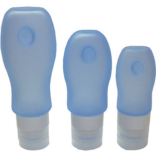 SILICONE REFILLABLE, LEAK PROOF TRAVEL TUBE BOTTLES-Set of 3 Assorted ...