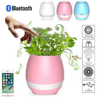 Buy Mettle Bluetooth Musical Flower Pot With LED Light Speaker (Color ...