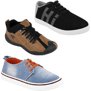 Buy Chevit Men's Trio COMBO Pack Of 3 Running Shoes With Sneakers ...