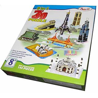 8 in 1 3D Monuments Puzzle Game DIY Kids Toys Play Mini Architecture ...