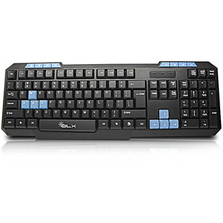 QLX USB Multimedia Keyboard SL-K720 ( Black with Blue Multimedia Keys )