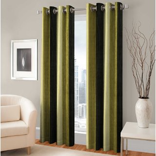 Buy Tejashwi traders Green patta WINDOW curtains set of 2 (4x5) Online ...