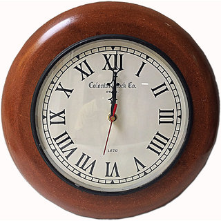 Buy Wooden Wall Clock Quiet Sweep Second Hand Dark Brown Solid Oak Case ...