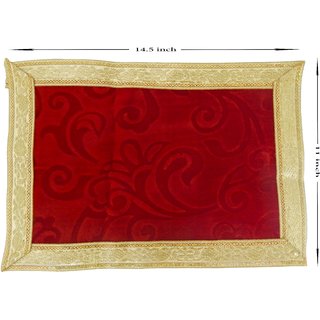 Buy The Holy Mart Red Velvat Aasan for all god/devi devta chowki-golden ...