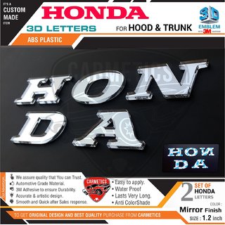 Buy Honda 3d Letters for Honda Brio - Mirror Finish -2 set of Letters ...