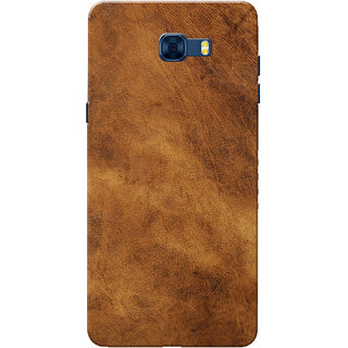 Buy Galaxy C7 Pro Case, Leather Texture Brown Slim Fit Hard Case Cover ...