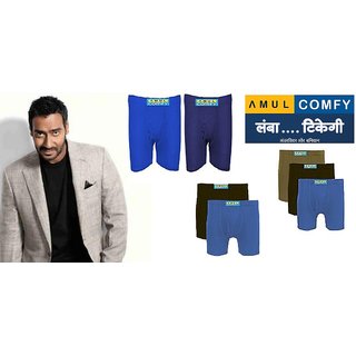 Buy (PACK OF 5) Amul Comfy Men's Cotton Trunk/Underwear EXCLUSIVE ...