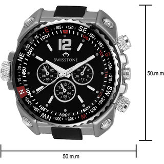 Buy Swisstone GR080 Black Dial Stainless Steel Chain analog wrist watch ...