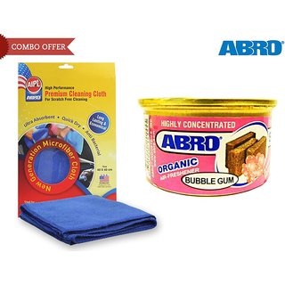 Combo of Abro Scent Organic Air freshener BUBBLE GUM+Microfiber Cloth ...