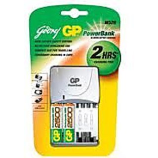 Godrej Gp M520 Rechargeable Batteries X 2 AA Ni-mh 2500 mAh Charger Power