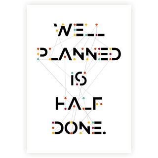 Well Planned is half done Inspirational and Motivational Quotes Poster ...