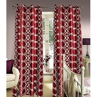 Beautiful Stylish Dark Maroon Curtain -(4x9)
