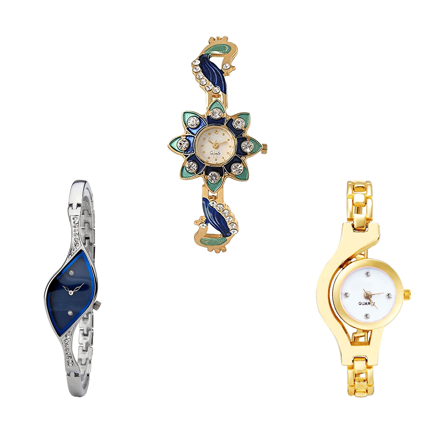 Buy Neutron Brand New Rich Peacock And Chain Analogue Gold And Silver Color Girls And Women ...