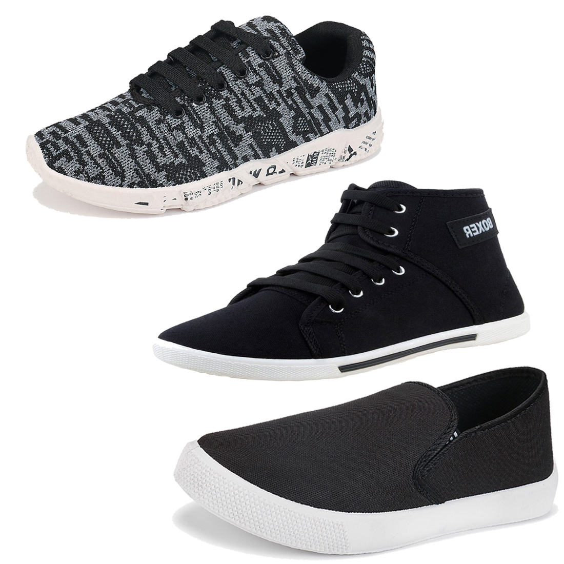 Buy Super Combo Pack of 3 Men Casual Sports Shoes Online @ ₹1494 from ...