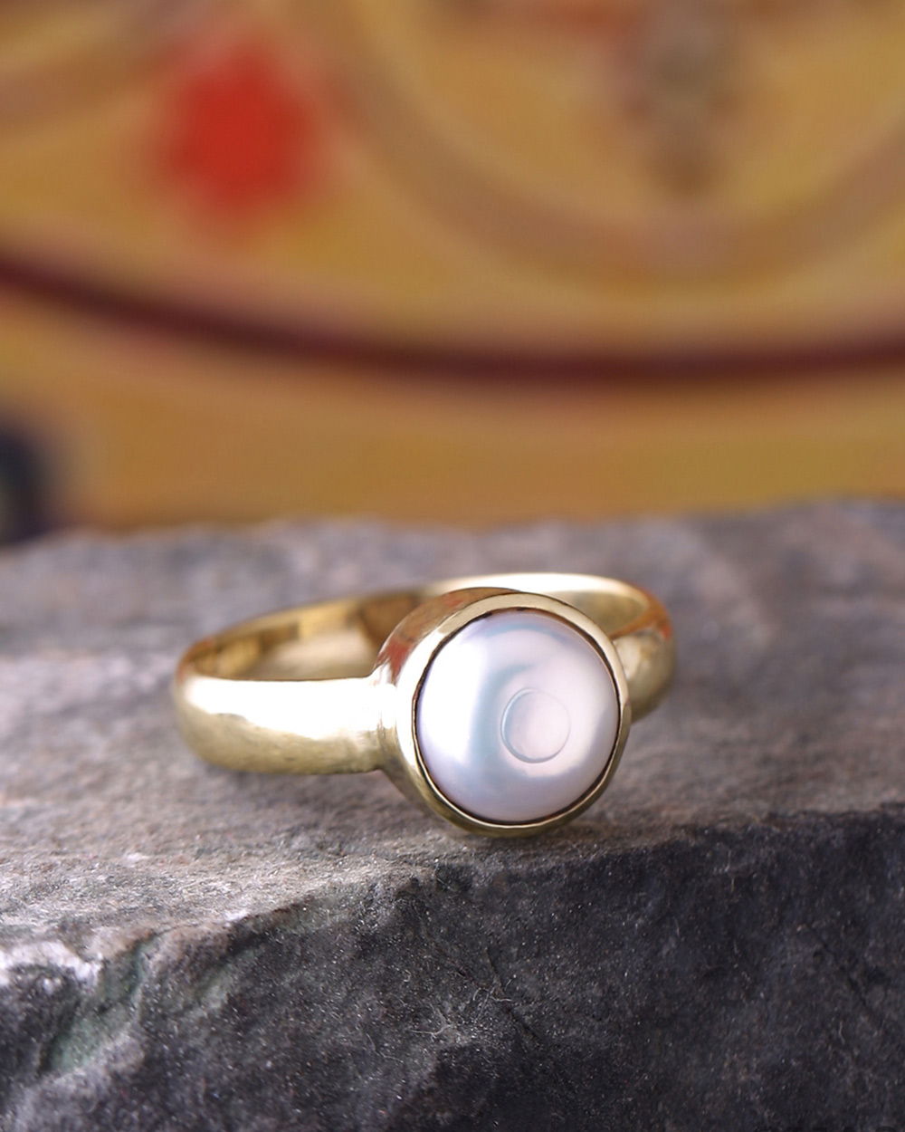Buy Dare by Voylla Pearl (Moti) 3.25 Ratti Ashtadhatu Rashi Ratna Ring ...