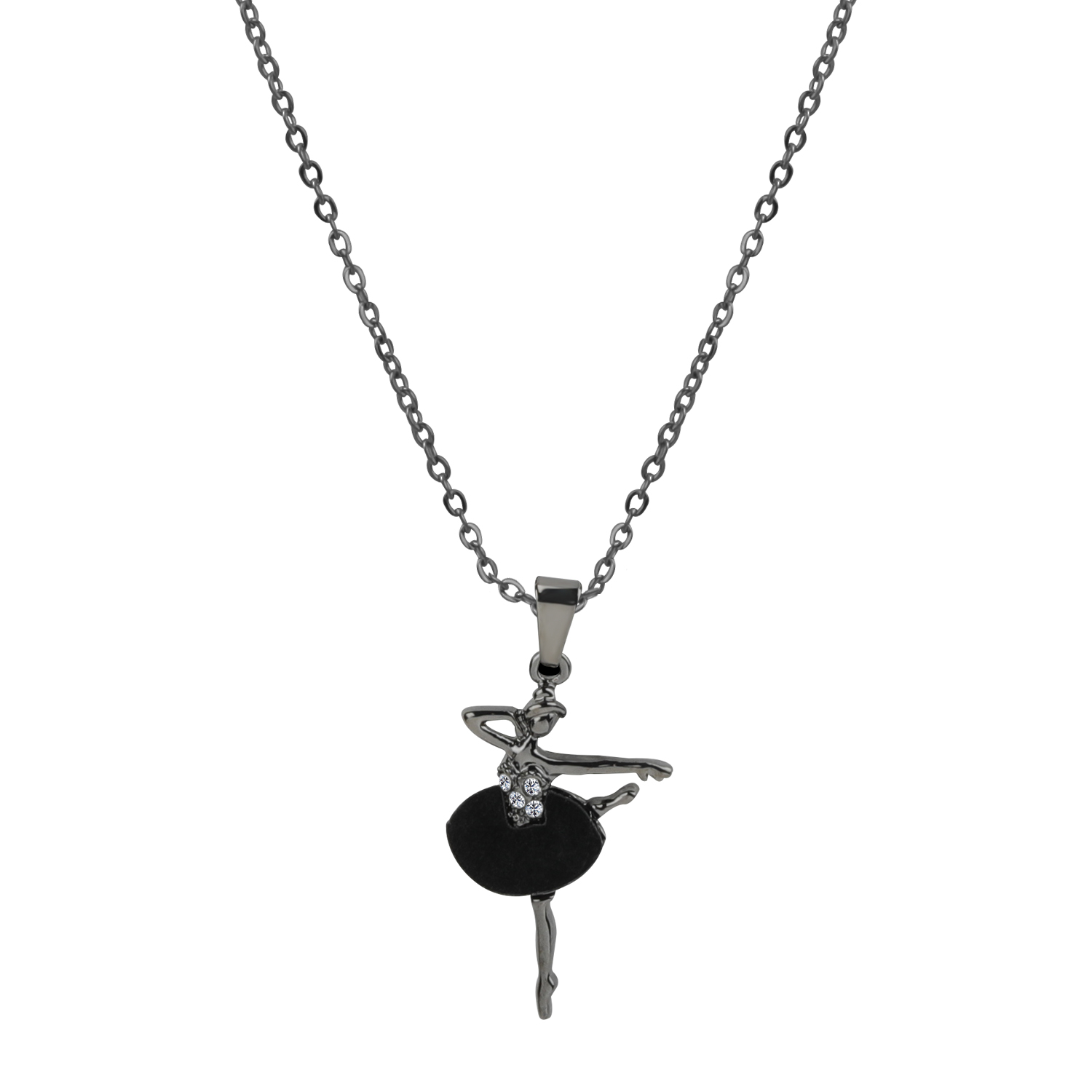 Buy Charming Metallic Black Ballet Dance Girl Pendent Neckless Chain Of ...