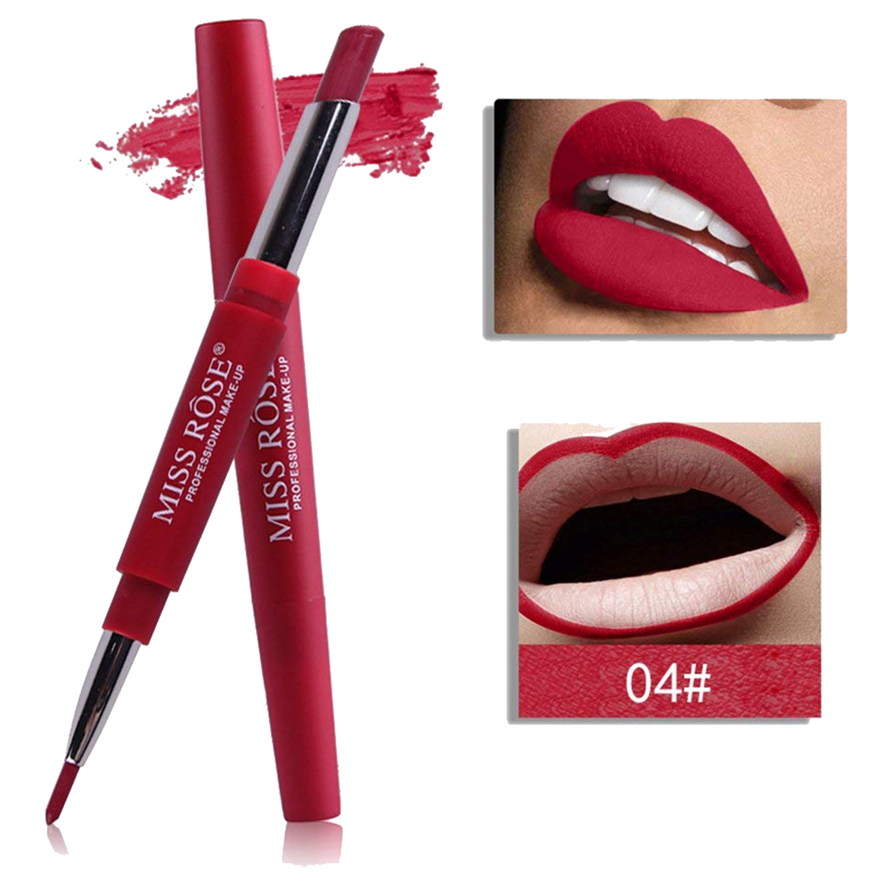 Buy MISS ROSE DOUBLE HEAD MATTE LOOK LIPSTICK WITH LIP LINER AND CHUBBY ...