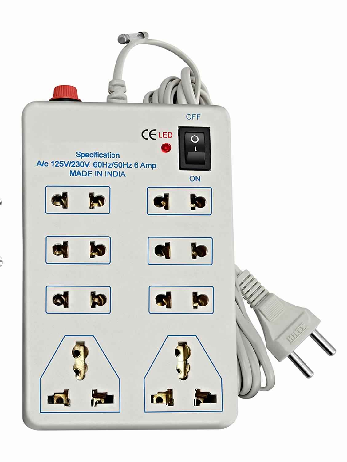 Buy 8 PLUG POINT EXTENSION CORD WITH 1 SWITCH AND FUSE Online @ ₹219 ...