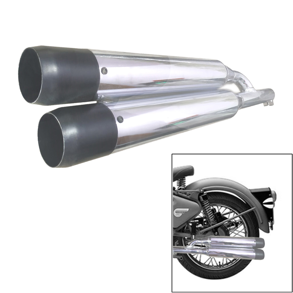 Buy Dhe Best Bike Dual Barrel Silencer Exhaust Double Barrel Bullet ...