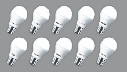 Buy Onas 9 W Standard B22 LED Bulb (White, Pack of 10) Online @ ₹950 ...