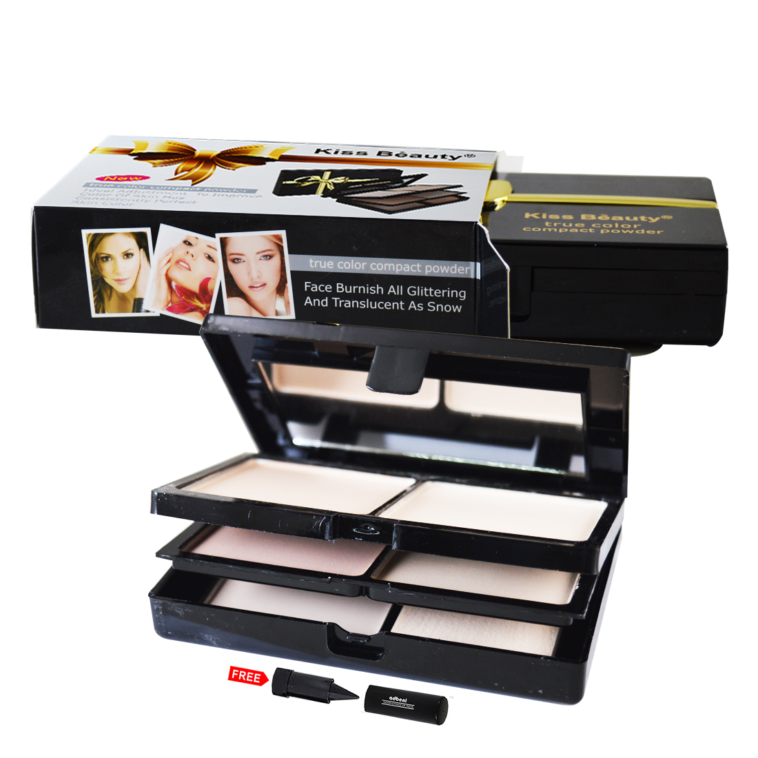 Buy Kiss Beauty Compact Powder 9530-01 With Free Adbeni Kajal Worth Rs ...