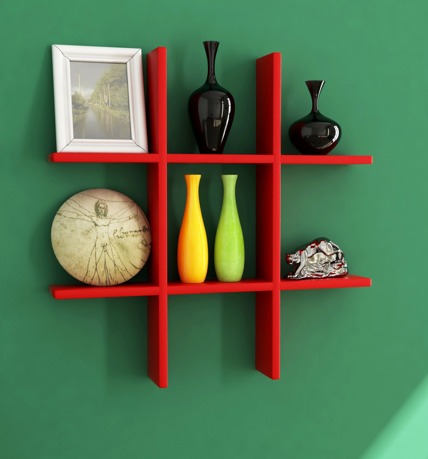 Buy Home Sparkle MDF Plus Shaped Wall Rack For Wall Dcor -Suitable For ...