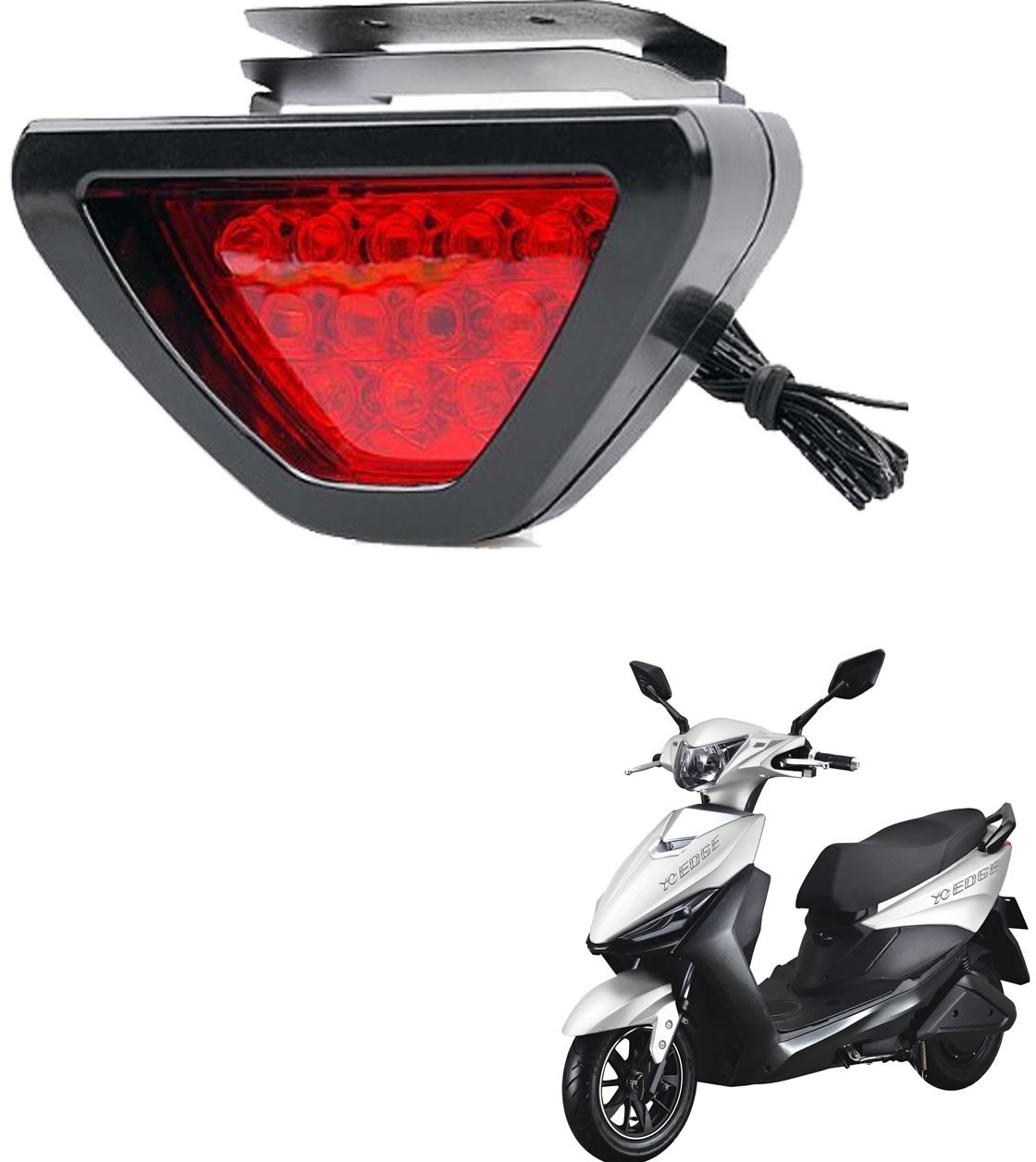 Buy Auto Addict Scooty Triangle Shape 12 LED Red Color Brake Light with ...