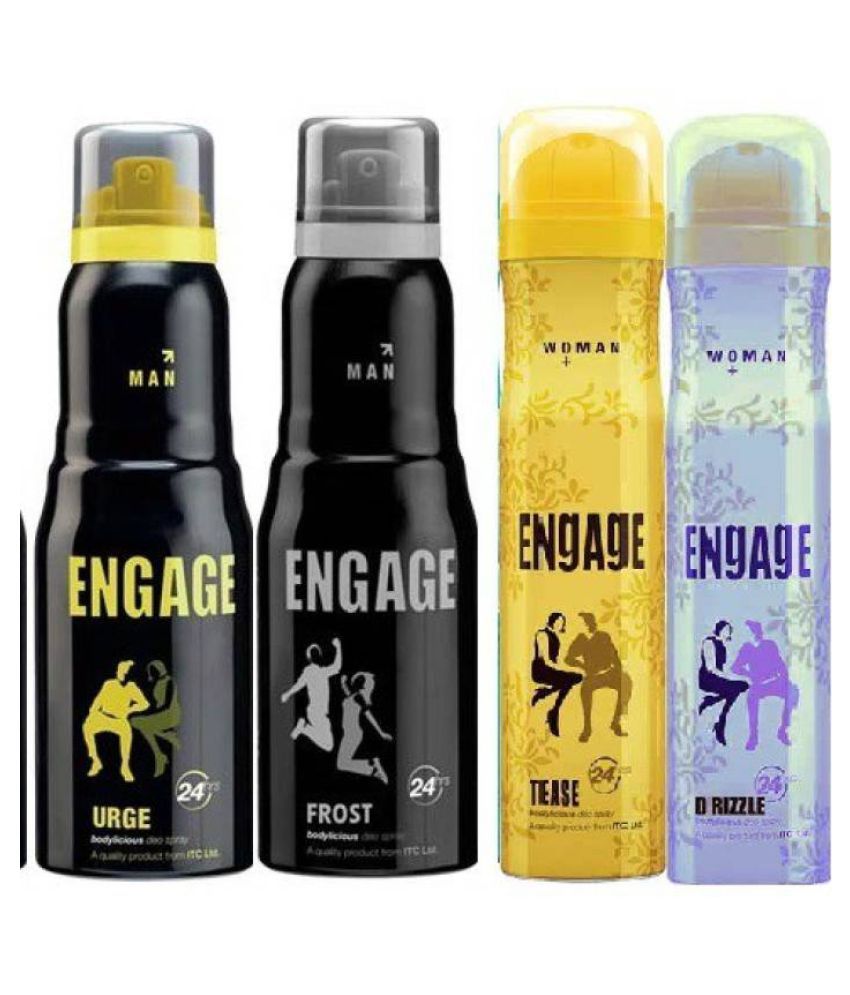 Buy EEngage Men Deo And Womens deo (Rush, Urge) (Tease And Drizzle ...