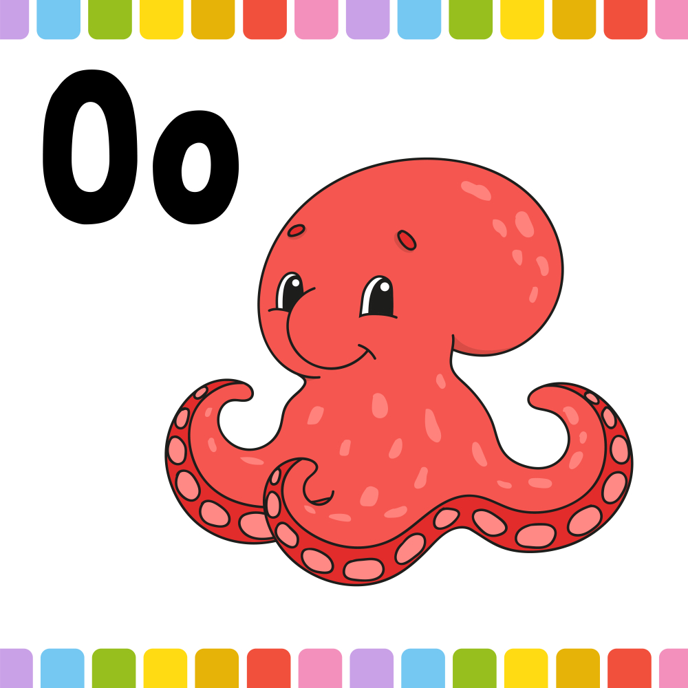 Buy capital and small o for octopus Alphabets and numbers wall sticker ...