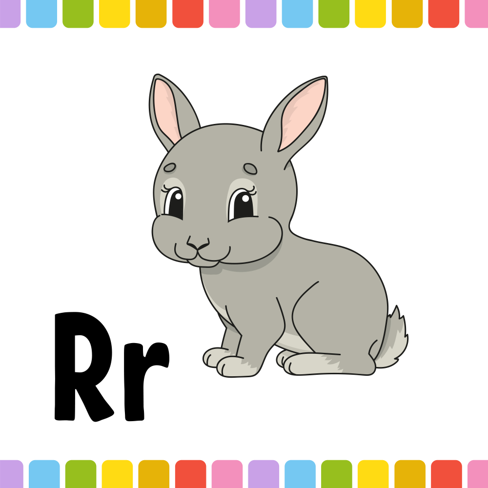 Buy capital R and small r for rabbit Alphabets and numbers wall sticker ...