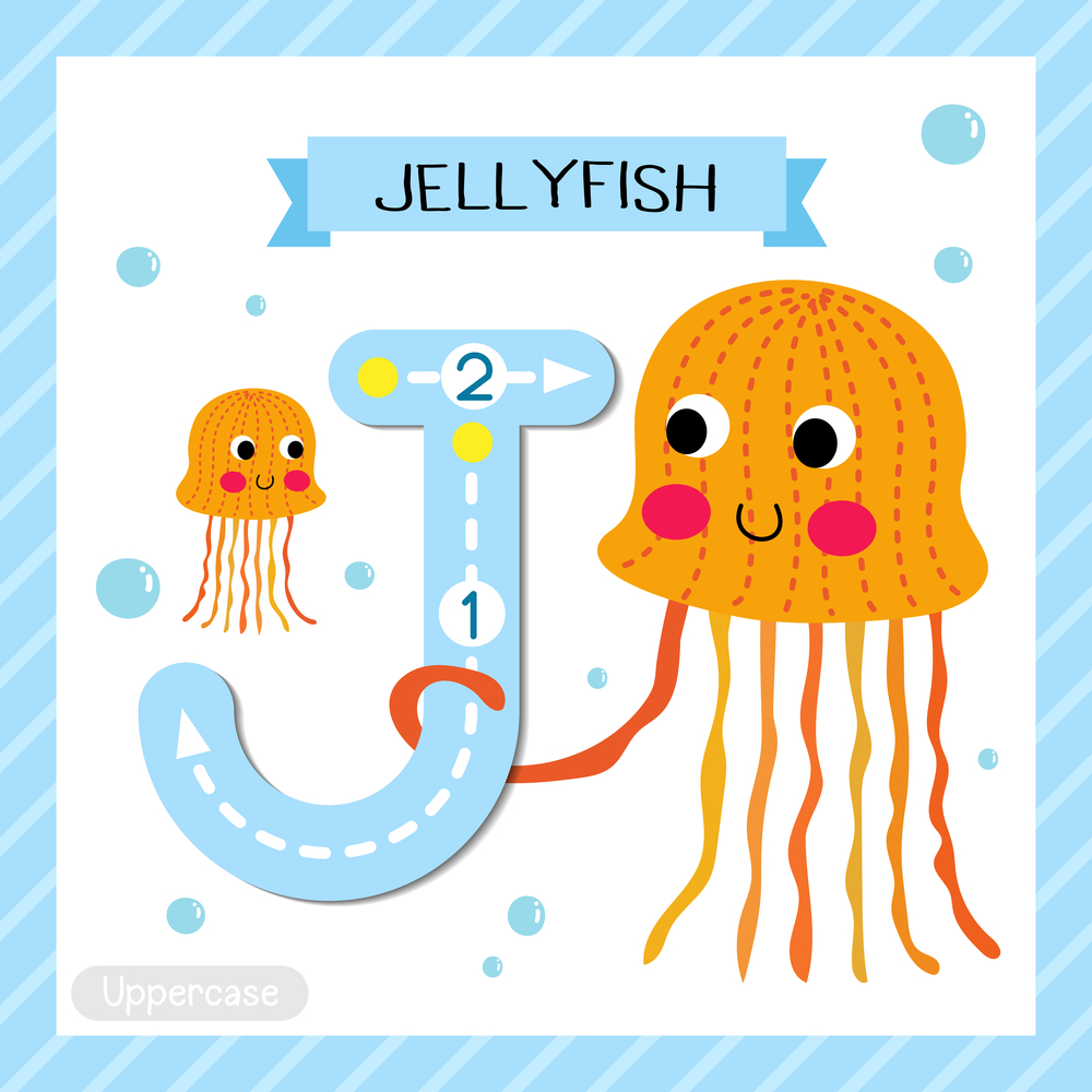 Buy alphabet j for jellyfish Alphabets and numbers wall sticker paper ...
