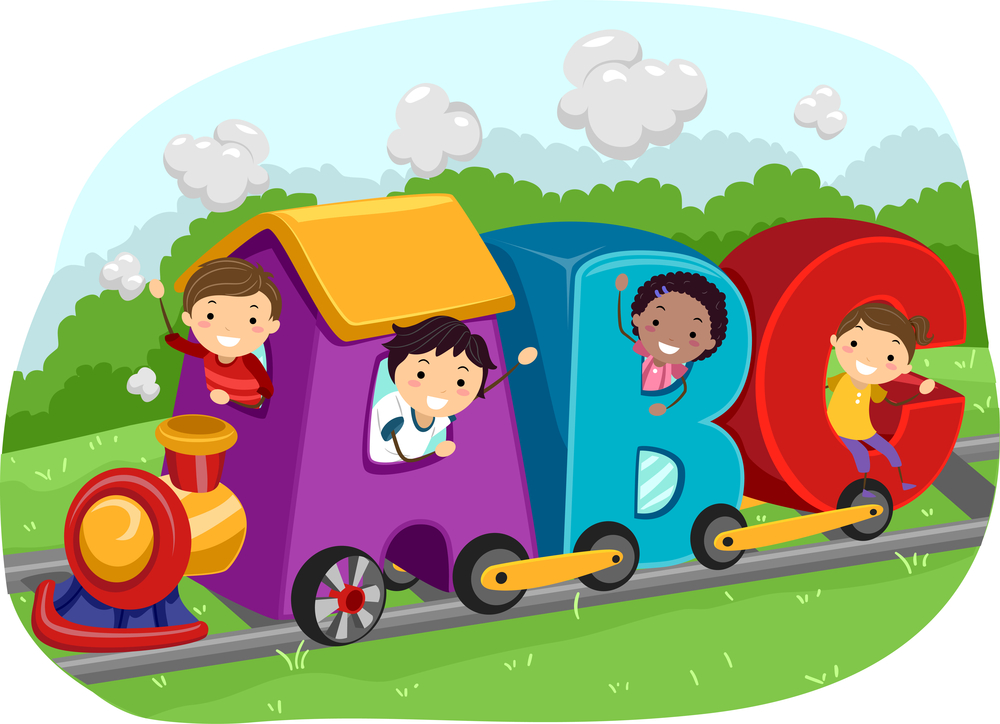 Buy alphabet train Alphabets and numbers wall sticker paper poster ...