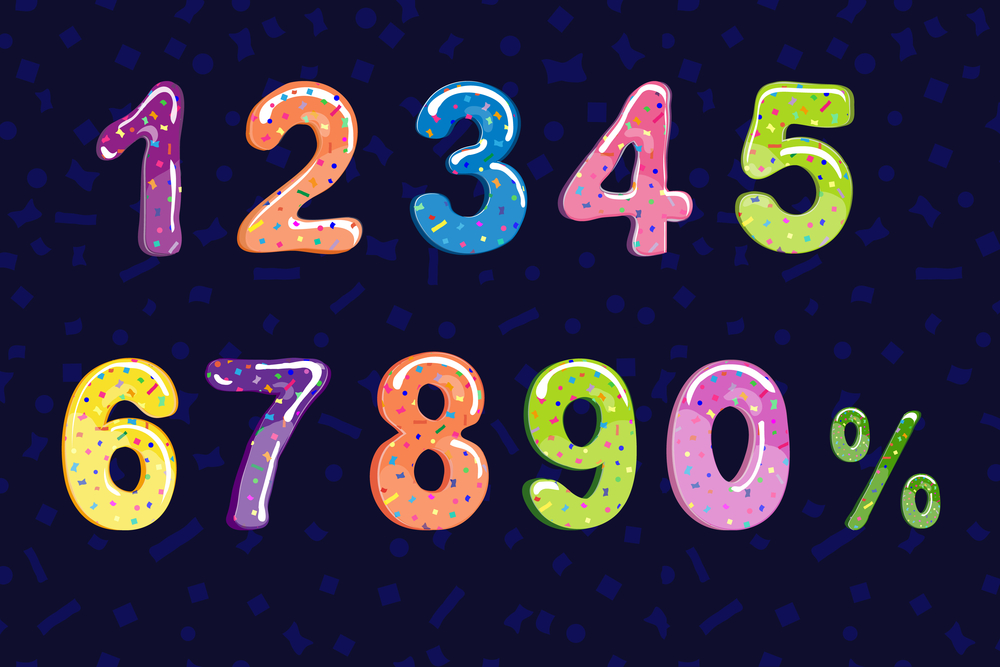 Buy number candy style Alphabets and numbers wall sticker paper poster ...