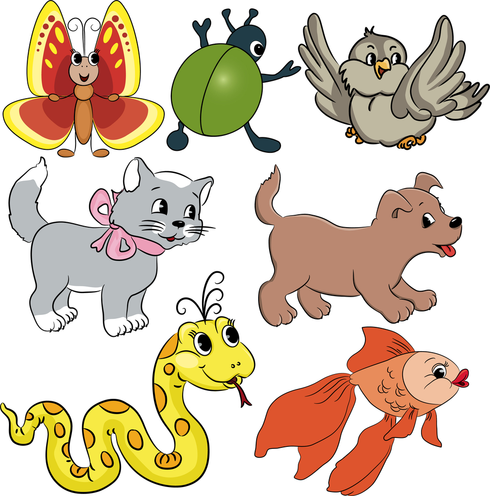 Buy cute animals cartoon Alphabets and numbers wall sticker paper ...