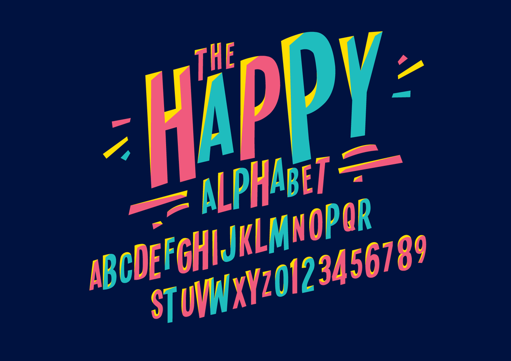 Buy the happy alphabet Alphabets and numbers wall sticker paper poster ...