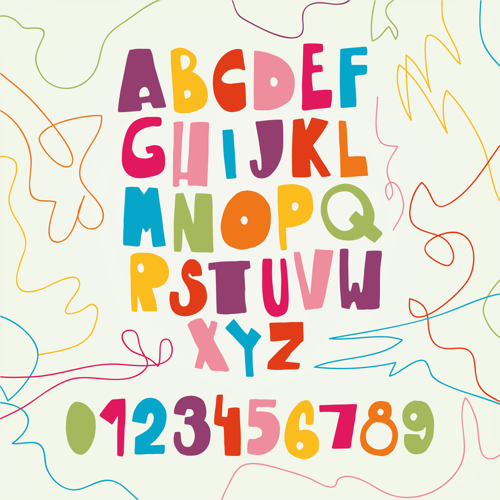 Buy english alphabet and numbers Alphabets and numbers wall sticker ...